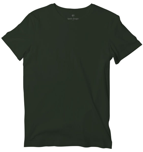 Olive Green Plain T-shirt - Buy Online – Ignis Drago India